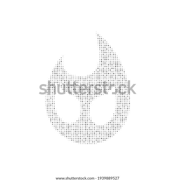 Fire Symbol Filled Black Dots Pointillism Stock Vector (Royalty Free ...
