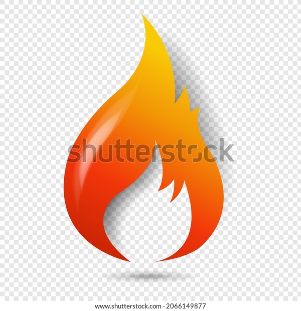 Fire Symbol Isolated Transparent Background Gradient Stock Vector ...