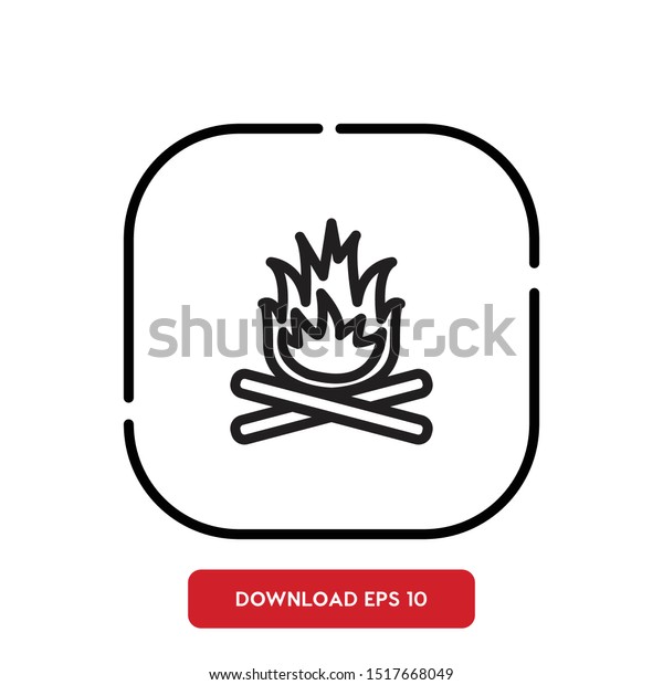 Fire Symbol Outline Vector Icon Stock Vector (Royalty Free) 1517668049 ...