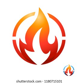 Fire Symbol Red Circle Stock Vector (Royalty Free) 1180715101 ...