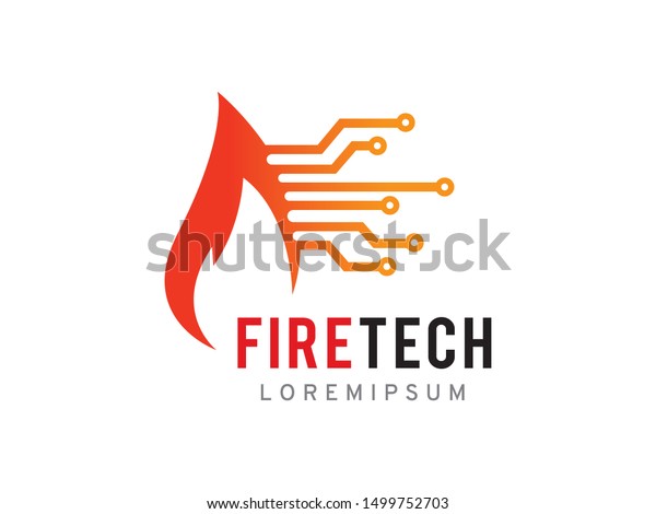 Fire Technology Logo Symbol Icon Template Stock Vector (Royalty Free ...