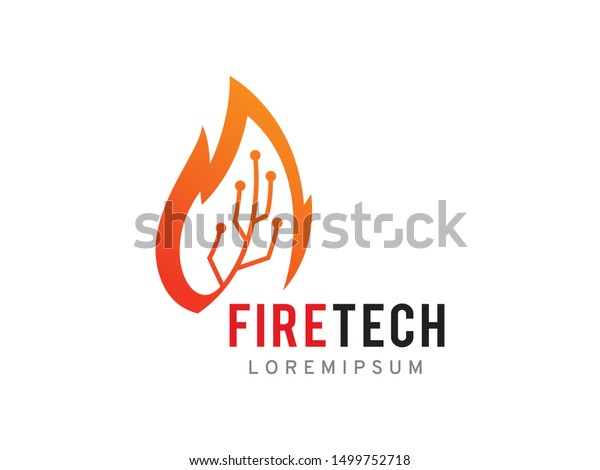 Fire Technology Logo Symbol Icon Template Stock Vector (Royalty Free ...