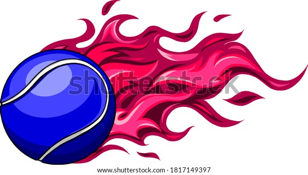 Fire Tennis Ball Vector Illustration Template Stock Vector (Royalty ...