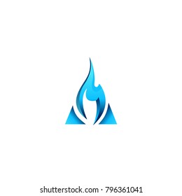 Fire Triangle Icon Logo Vector Stock Vector (Royalty Free) 796361041