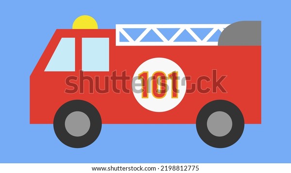 Fire Truck Number 101 Side View Stock Vector (Royalty Free) 2198812775 ...