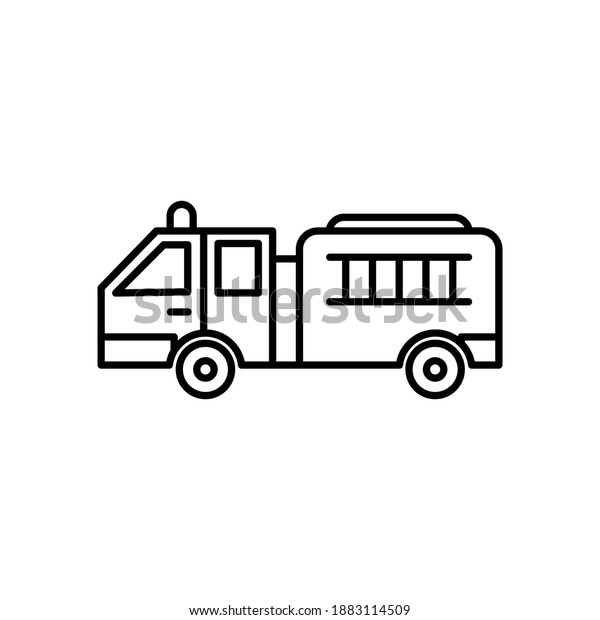 Fire Trucks Icon Outline Style Template Stock Vector (Royalty Free ...