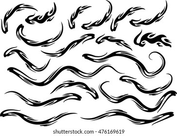 Fire Vector Drawing Design Set Stock Vector (Royalty Free) 476169619 ...
