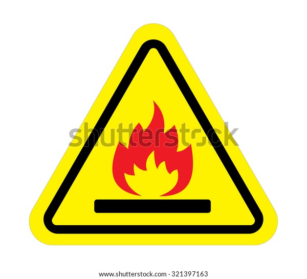 Fire Warning Sign Yellow Triangle Flammable Stock Vector (Royalty Free ...