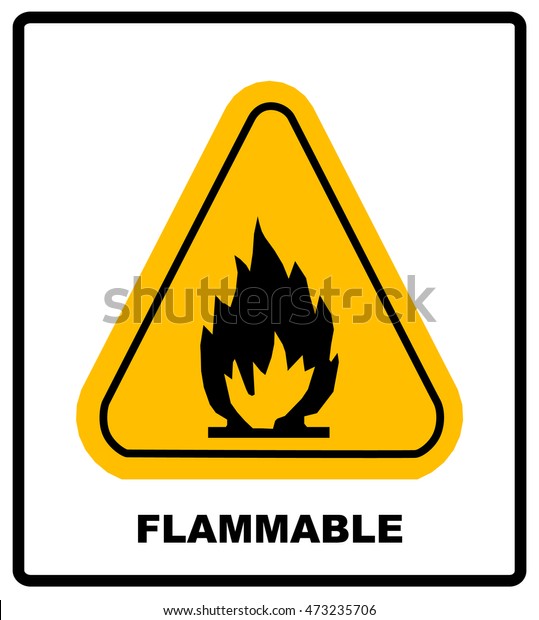 Fire Warning Sign Yellow Triangle High Stock Vector (Royalty Free ...
