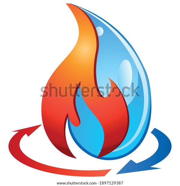 Fire Water Circle Recyclingn Icon Logo Stock Vector (Royalty Free ...