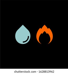 Fire Water Flat Vector Icons Flame Stock Vector (Royalty Free ...