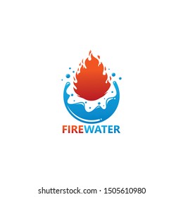 Fire Water Logo Template Design Stock Vector (Royalty Free) 1505610980 ...