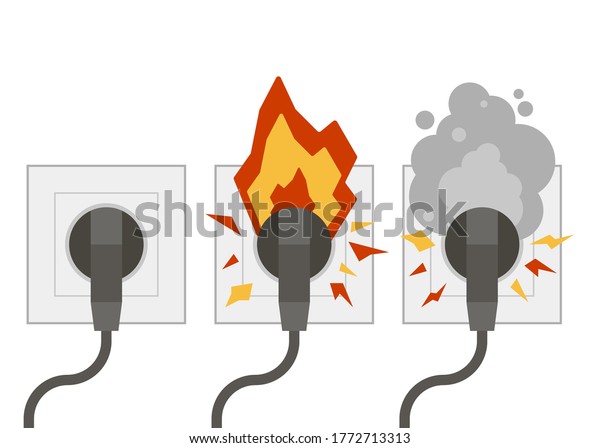 Fire Wiring Electric Circuit Cable Fire Stock Vector (Royalty Free ...