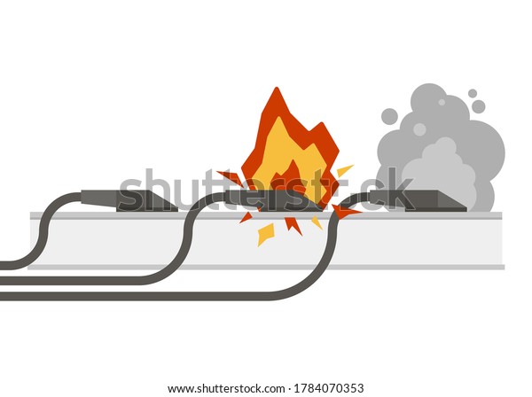 Fire Wiring Electric Circuit Cable Fire Stock Vector (Royalty Free ...