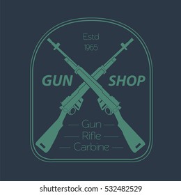 Firearm Logo Template Guns Rifles Badge Stock Vector (Royalty Free ...