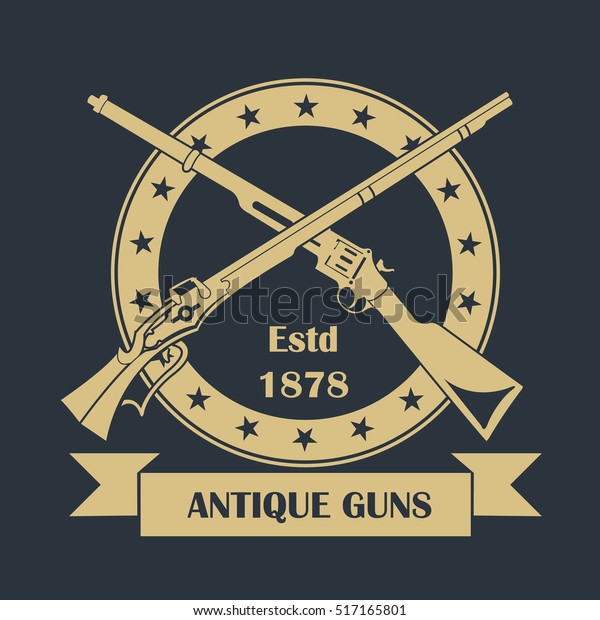 Firearm Logo Template Guns Rifles Badge Stock Vector (Royalty Free ...