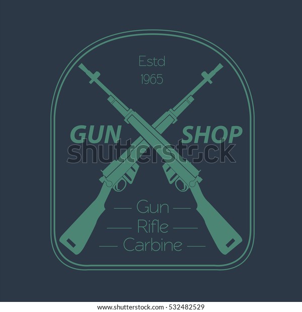 Firearm Logo Template Guns Rifles Badge Stock Vector (Royalty Free ...
