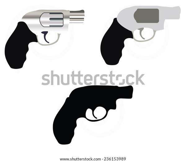 Firearm Silhouette Isolated On White Background Stock Vector (Royalty ...