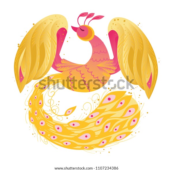 Firebird Phoenix Vector Cartoon Illustration Stock Vector (Royalty Free ...