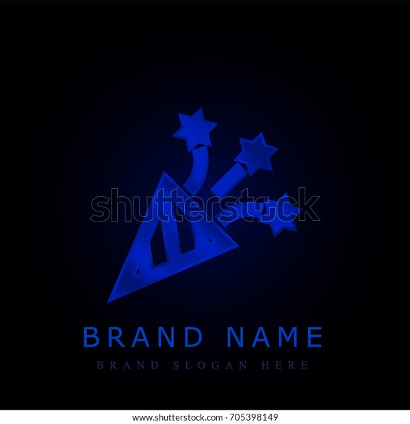 Firecracker Blue Chromium Metallic Logo Stock Vector (Royalty Free ...