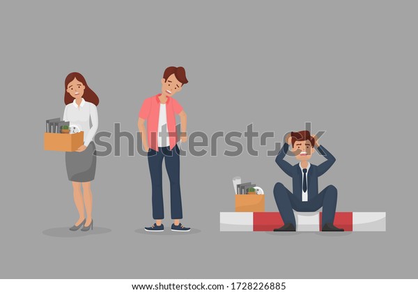 Fired Characters Set Concept Unemployed Sad Stock Vector (Royalty Free ...