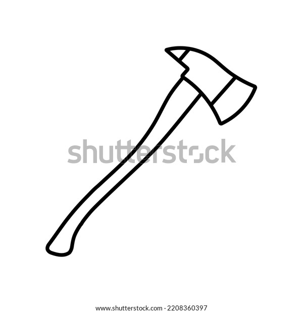 Firefighter Axe Line Icon Clipart Image Stock Vector (Royalty Free ...