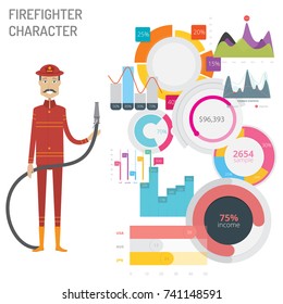 Firefighter Character Diagram Stock Vector (Royalty Free) 741148591 ...