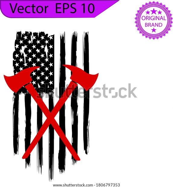 Firefighter Distressed Flag Eps 10 Fire Stock Vector (Royalty Free ...