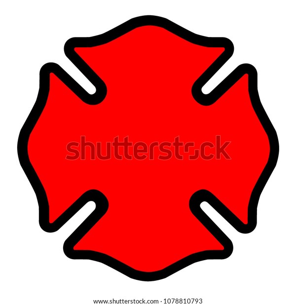 Firefighter Emblem Cross Shape Symbol Icon