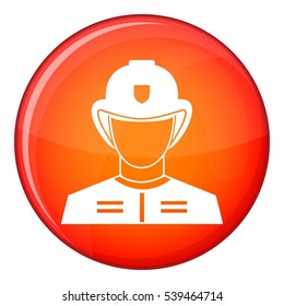 Firefighter Icon Red Circle Isolated On Stock Vector (Royalty Free ...