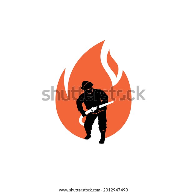 Firefighter Logo Design Fire Illustration Stock Vector (Royalty Free ...