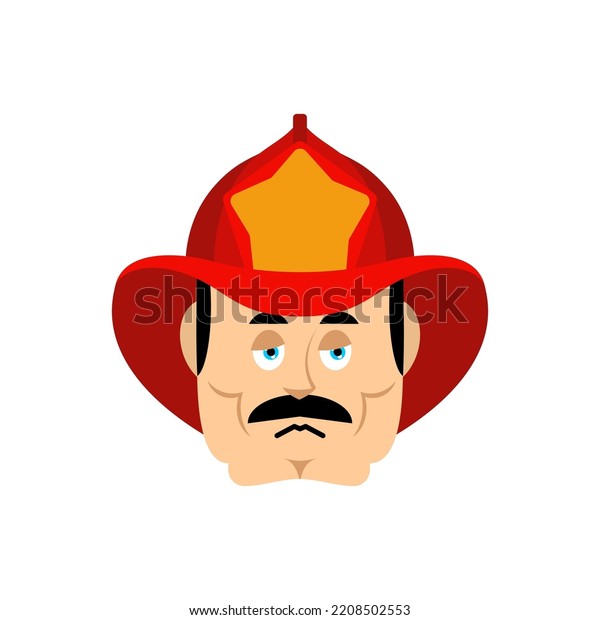 Firefighter Sad Emoji Face Avatar Fireman Stock Vector (Royalty Free ...