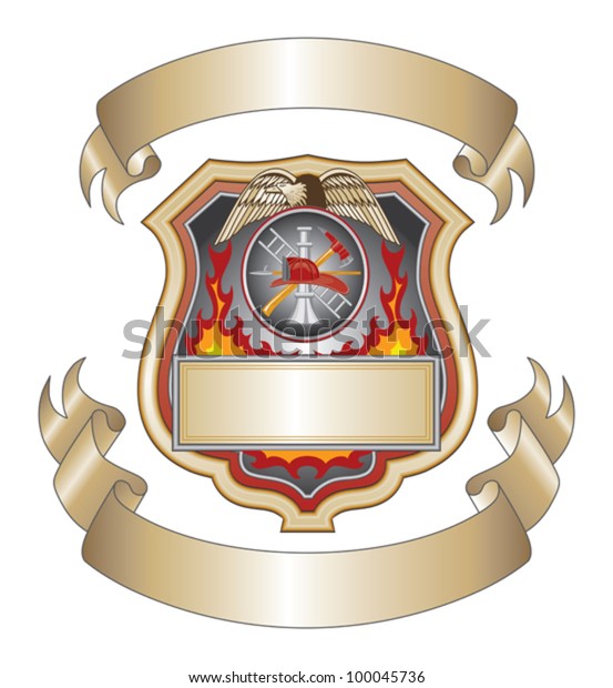 Firefighter Shield Iii Illustration Firefighter Fire Stock Vector ...