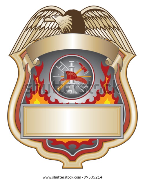 Firefighter Shield Illustration Firefighter Fire Department Stock ...