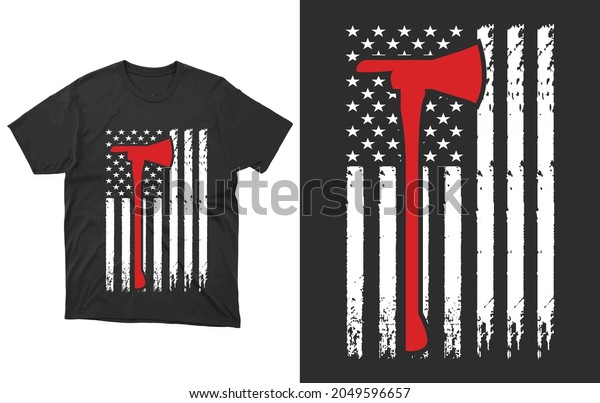 Firefighter Thin Red Line American Flag Stock Vector (Royalty Free ...