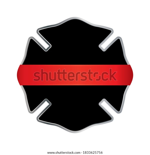 Firefighter Thin Red Line Badge Emblem Stock Vector (Royalty Free ...