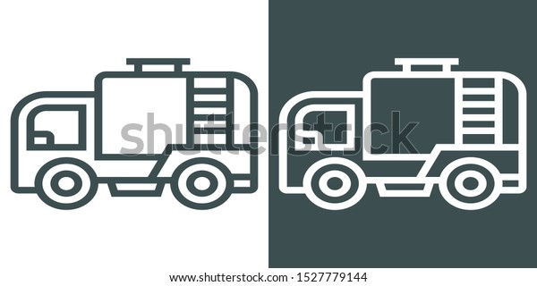 Firefighter Truck Symbol Icon Vector Stock Vector (Royalty Free ...