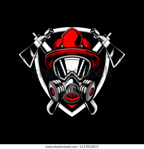 Firefighters Axe Shield Vector Badge Logo Stock Vector (Royalty Free ...