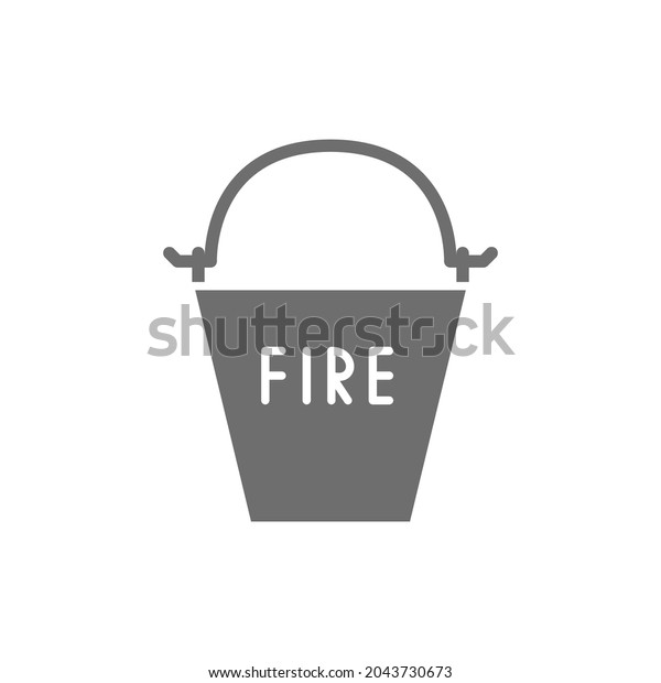 Firefighting Bucket Fire Equipment Grey Icon Stock Vector (Royalty Free ...