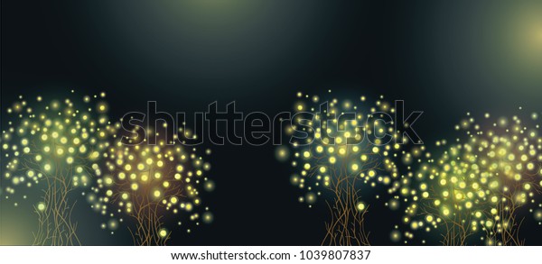 Fireflies On Tree Abstract Tree That Stock Vector (Royalty Free) 1039807837