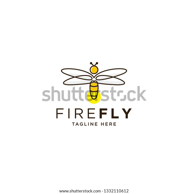 Firefly Line Design Simple Concept Bee Stock Vector (Royalty Free ...