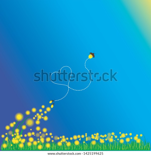 Firefly Route Icon Path Insects That Stock Vector (Royalty Free ...