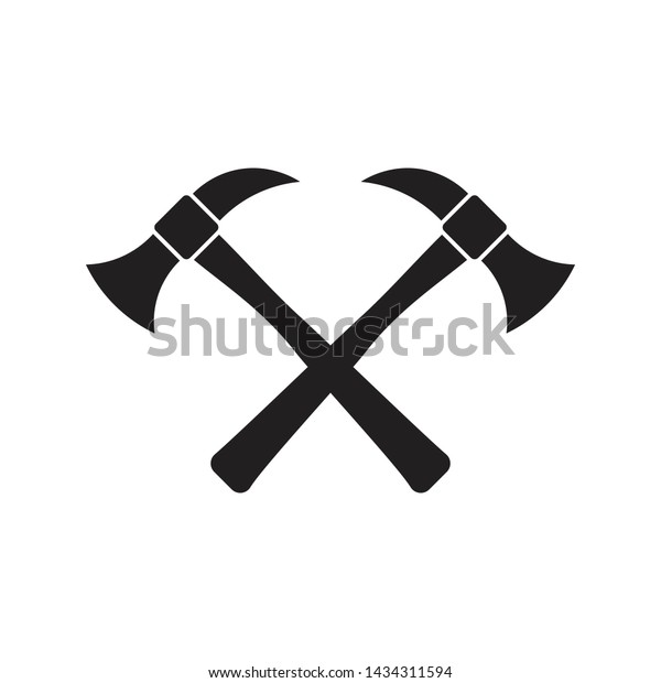 Fireman Axes Icon Two Crossed Axes Stock Vector (Royalty Free ...