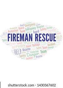 Fireman Rescue Word Cloud Wordcloud Made Stock Vector (Royalty Free ...