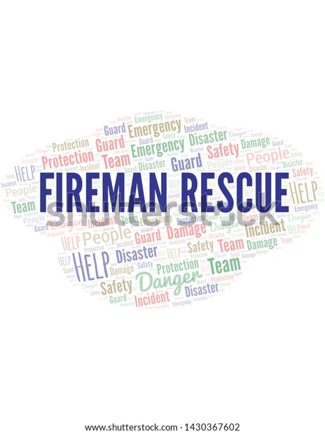Fireman Rescue Word Cloud Wordcloud Made Stock Vector (Royalty Free ...