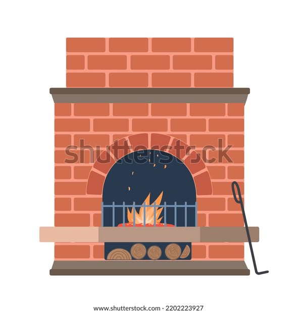 Fireplace Hearth Design Sticker Beautiful Modern Stock Vector (Royalty ...