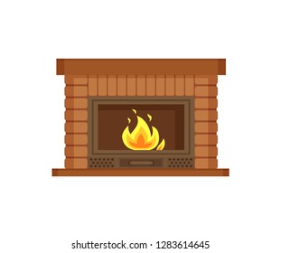 Set Vector Fireplace Icons Fireplace Design Stock Vector (Royalty Free ...