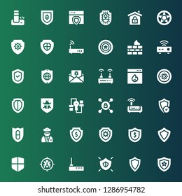 Firewall Icon Set Collection 36 Filled Stock Vector (Royalty Free ...