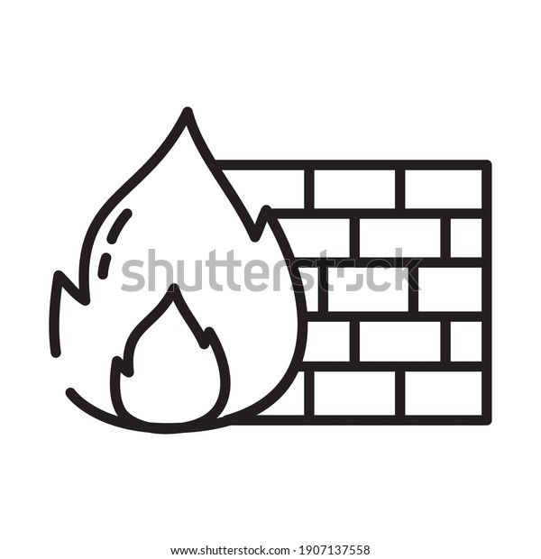 Firewall Symbol Icon Over White Background Stock Vector (Royalty Free ...