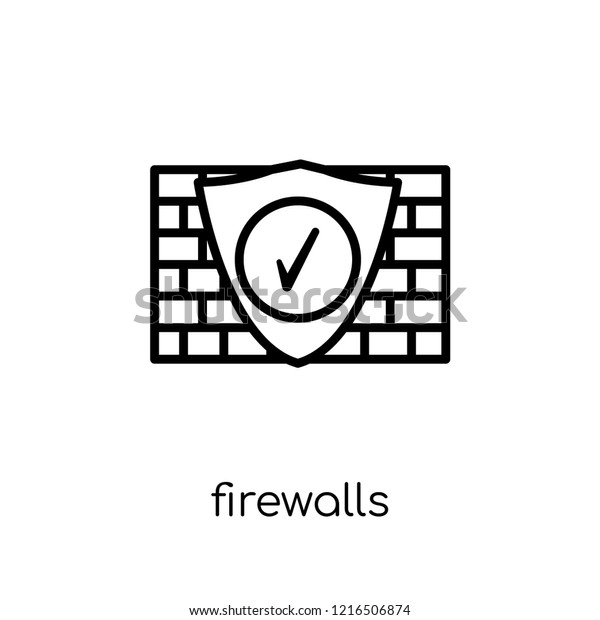 Firewalls Icon Trendy Modern Flat Linear Stock Vector (Royalty Free ...
